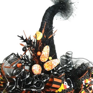 Candy Corn Witch Hat, Witch Hat Wreath, Witch Hat, Halloween Wreath ...