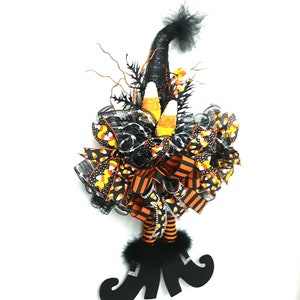 Candy Corn Witch Hat Witch Hat Wreath Witch Hat Halloween - Etsy