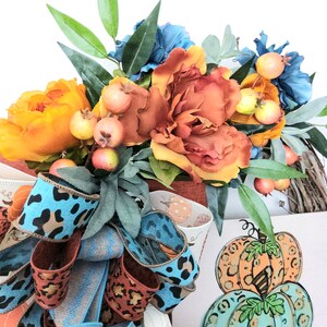 Fall Pumpkin Wreath, Fall Decor, Leopard Print Wreath, Fall Wreath ...