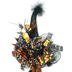 Candy Corn Witch Hat Witch Hat Wreath Witch Hat Halloween - Etsy