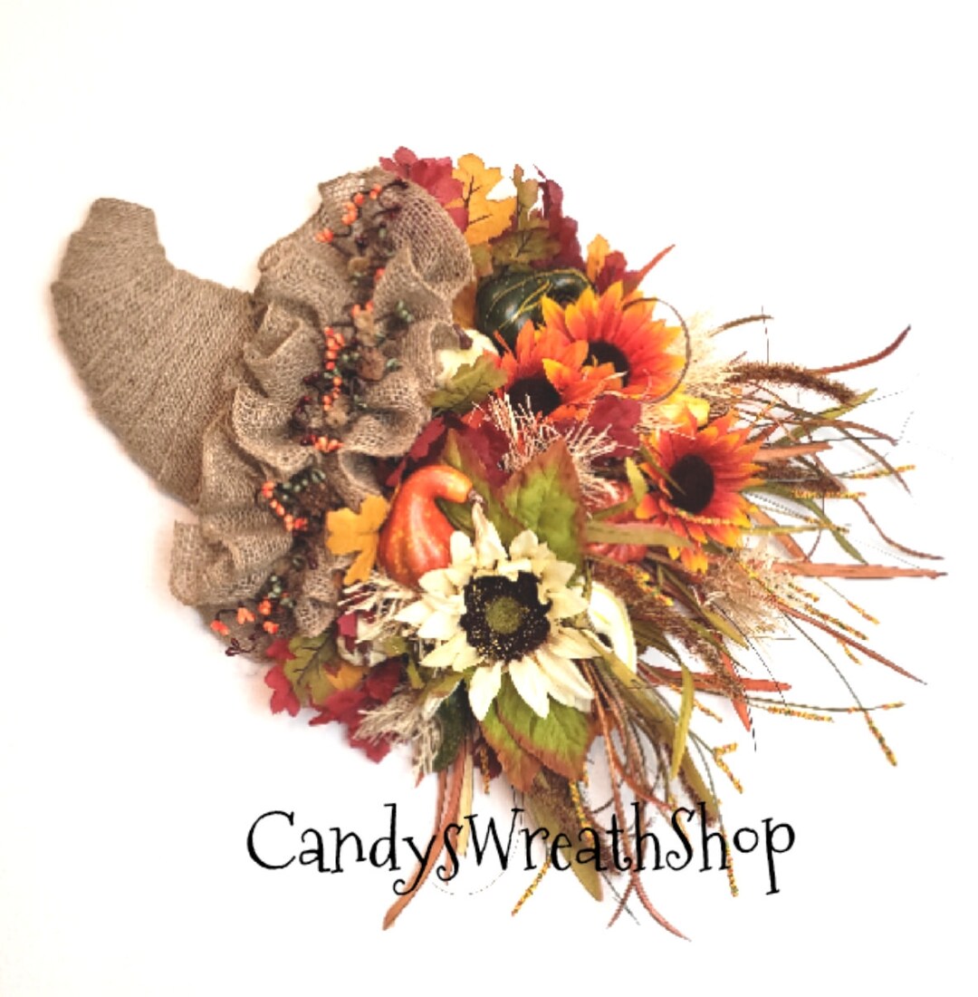 Cornucopia, Cornucopia Wreath, Thanksgiving Wreath, Fall Wreath, Fall ...