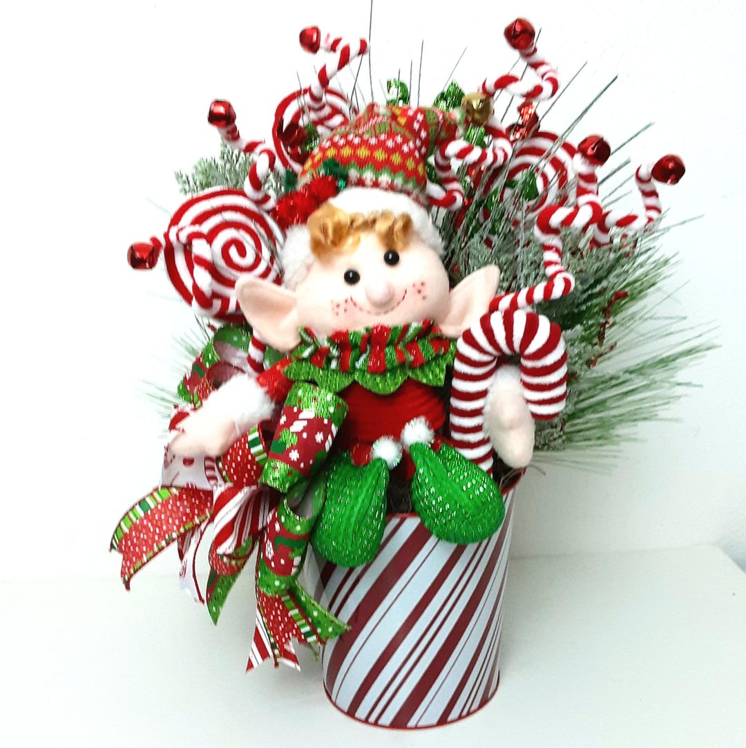Christmas Elf Centerpiece, Christmas Centerpiece, Christmas Floral ...