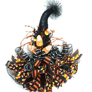 Candy Corn Witch Hat, Witch Hat Wreath, Witch Hat, Halloween Wreath ...