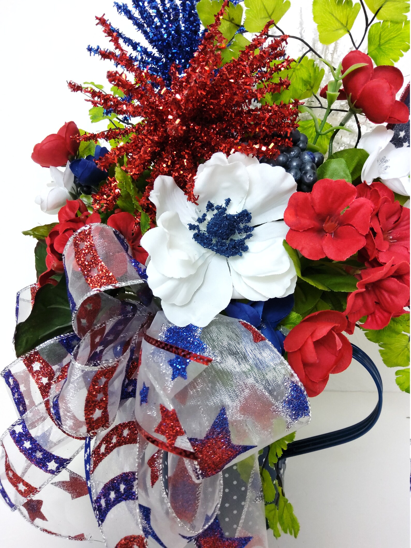 Patriotic Centerpiece Summer Floral Flag Centerpiece | Etsy