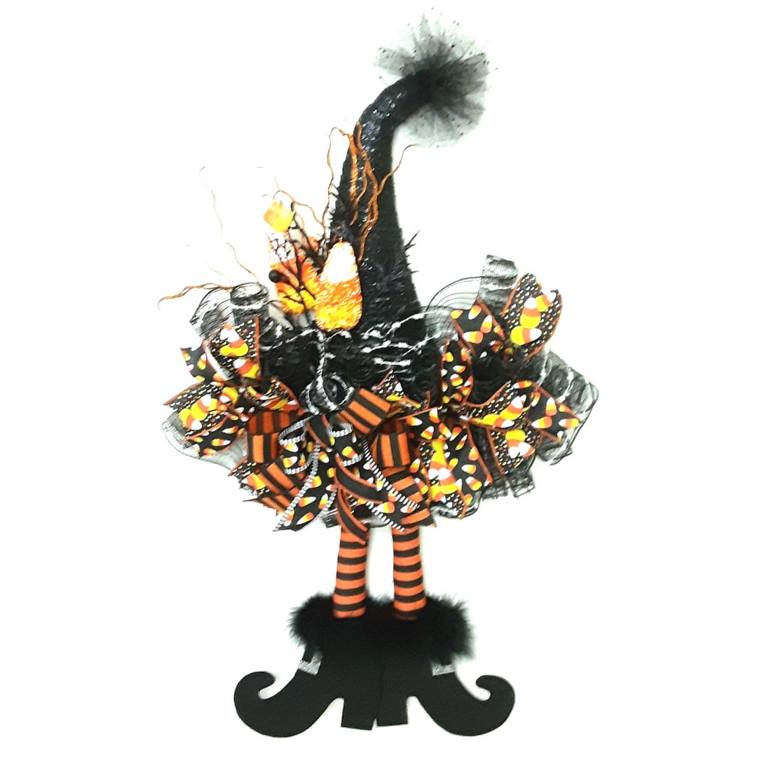Candy Corn Witch Hat, Witch Hat Wreath, Witch Hat, Halloween Wreath ...