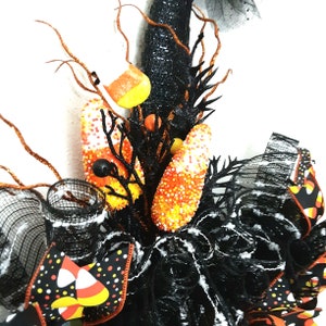 Candy Corn Witch Hat, Witch Hat Wreath, Witch Hat, Halloween Wreath ...