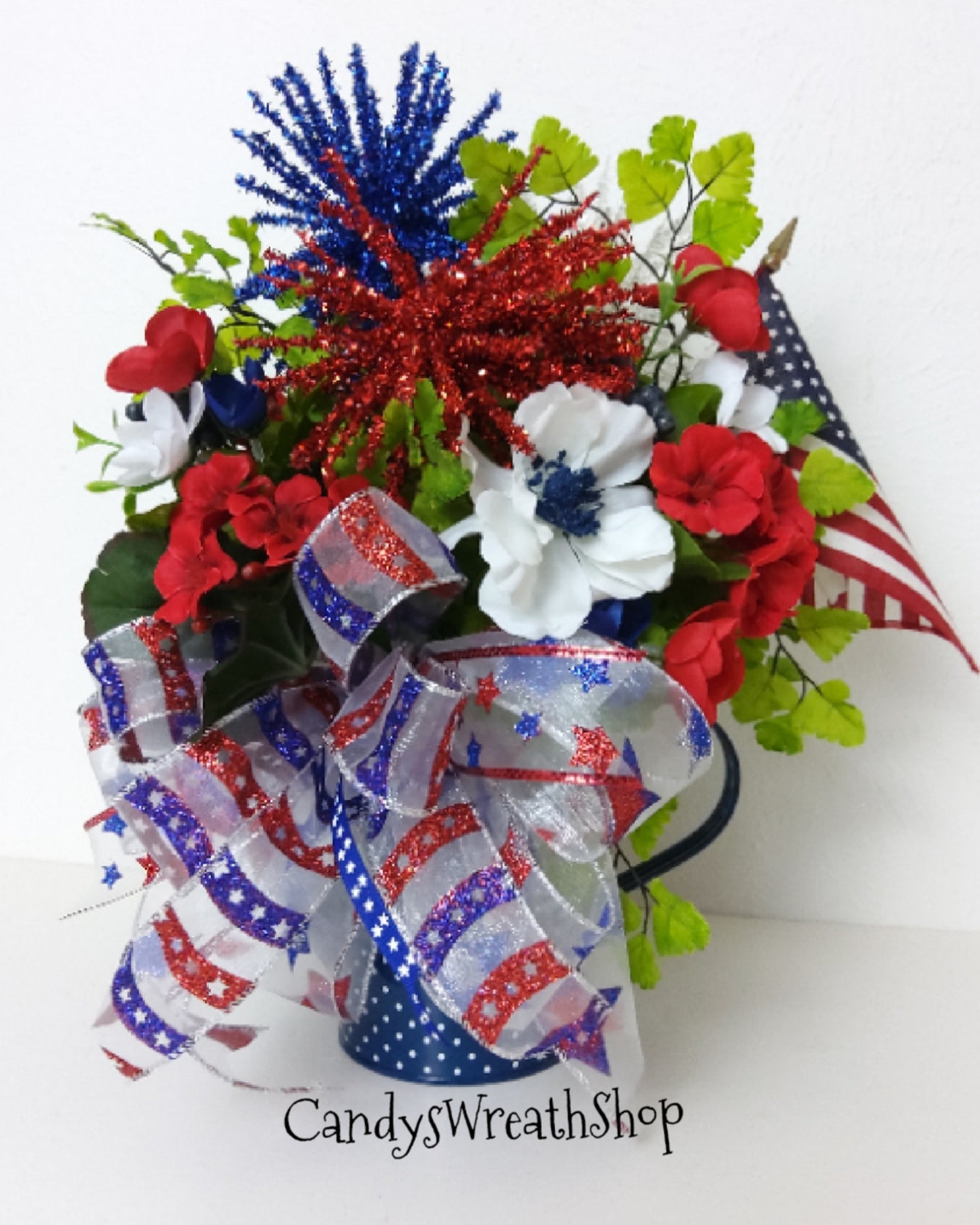 Patriotic Centerpiece Summer Floral Flag Centerpiece | Etsy