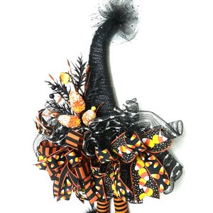Candy Corn Witch Hat, Witch Hat Wreath, Witch Hat, Halloween Wreath ...