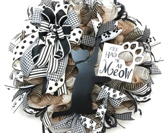 DIY Wreath Kit Welcome Cat Wreath Kit - Etsy