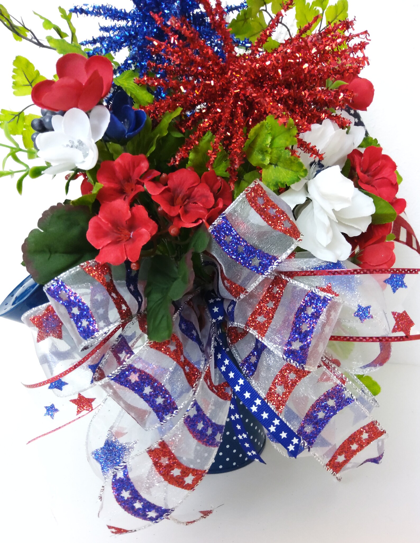 Patriotic Centerpiece Summer Floral Flag Centerpiece | Etsy