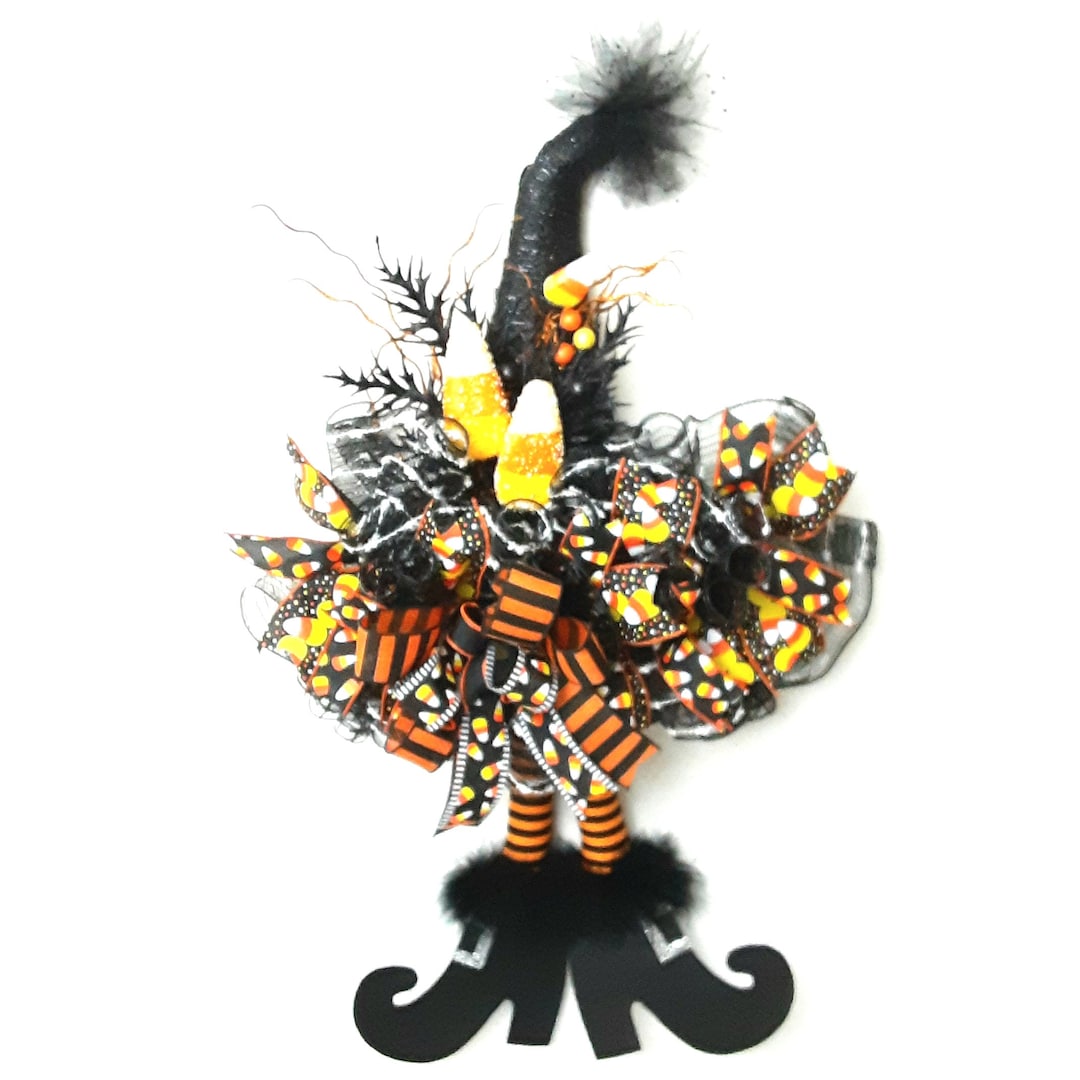 Candy Corn Witch Hat Witch Hat Wreath Witch Hat Halloween - Etsy