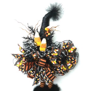 Candy Corn Witch Hat Witch Hat Wreath Witch Hat Halloween - Etsy
