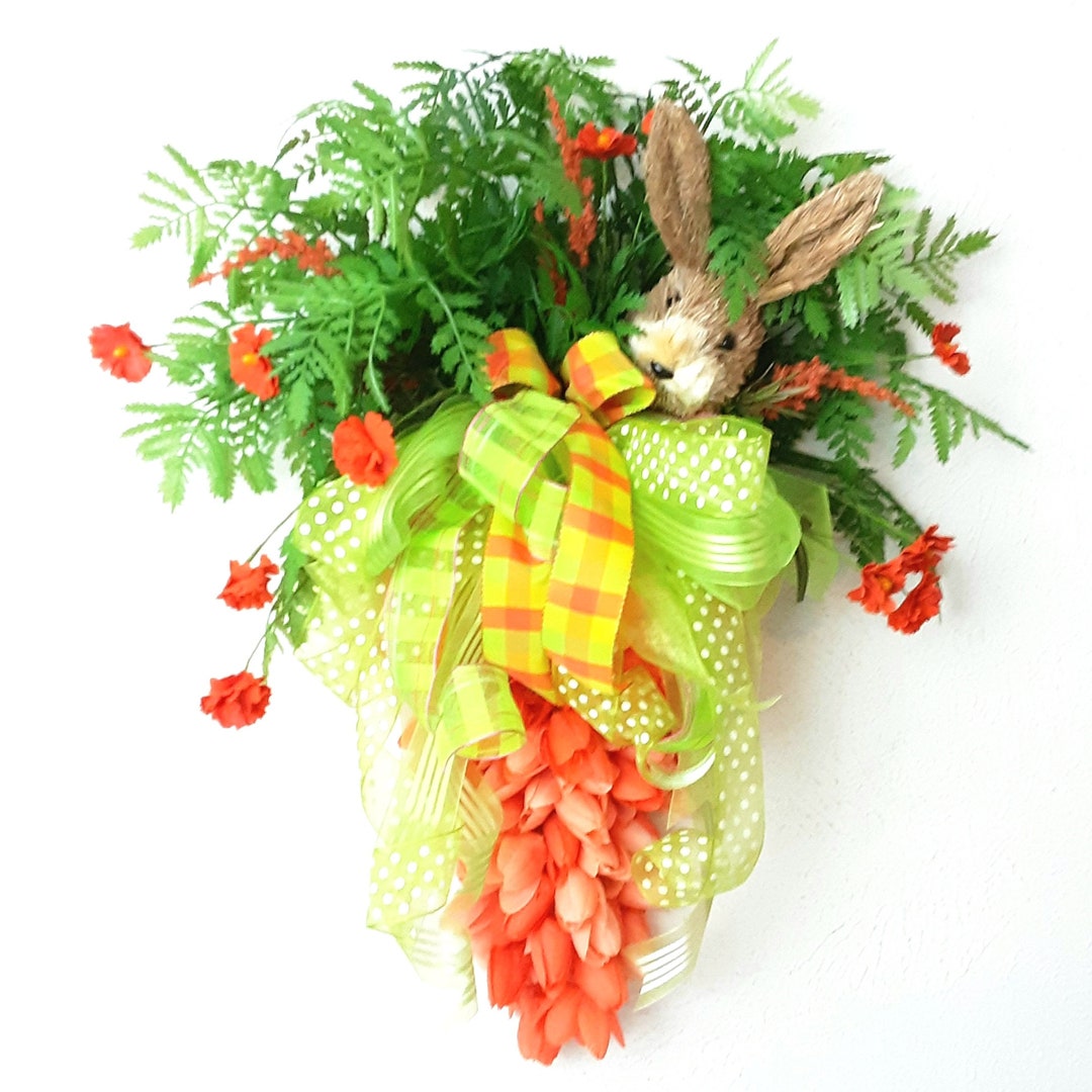 Tulip Carrot Door Hanger, Easter Carrot Wreath, Spring Door Hanger ...