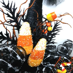 Candy Corn Witch Hat Witch Hat Wreath Witch Hat Halloween - Etsy