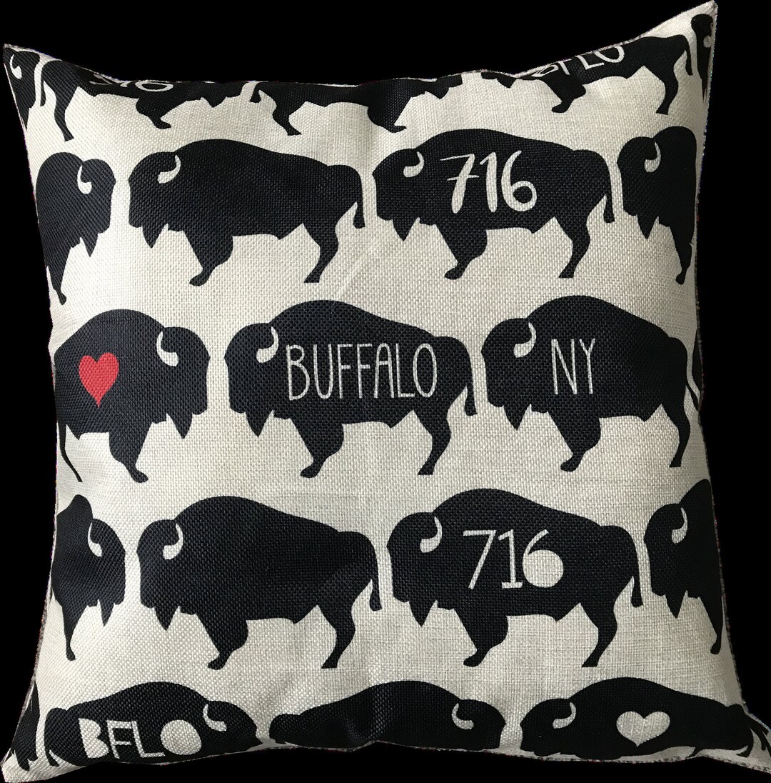 Black and White Buffalo Ny Pillow COVER ONLY 18x18 Size - Etsy