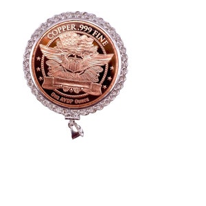 1 Troy Oz of .999 Pure Copper Morgan Round With a Sterling Silver ...