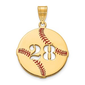 Necklace Included Personalized Cutout Number on Baseball Sterling ...