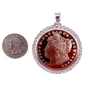 1 Troy Oz of .999 Pure Copper Morgan Round With a Sterling Silver ...