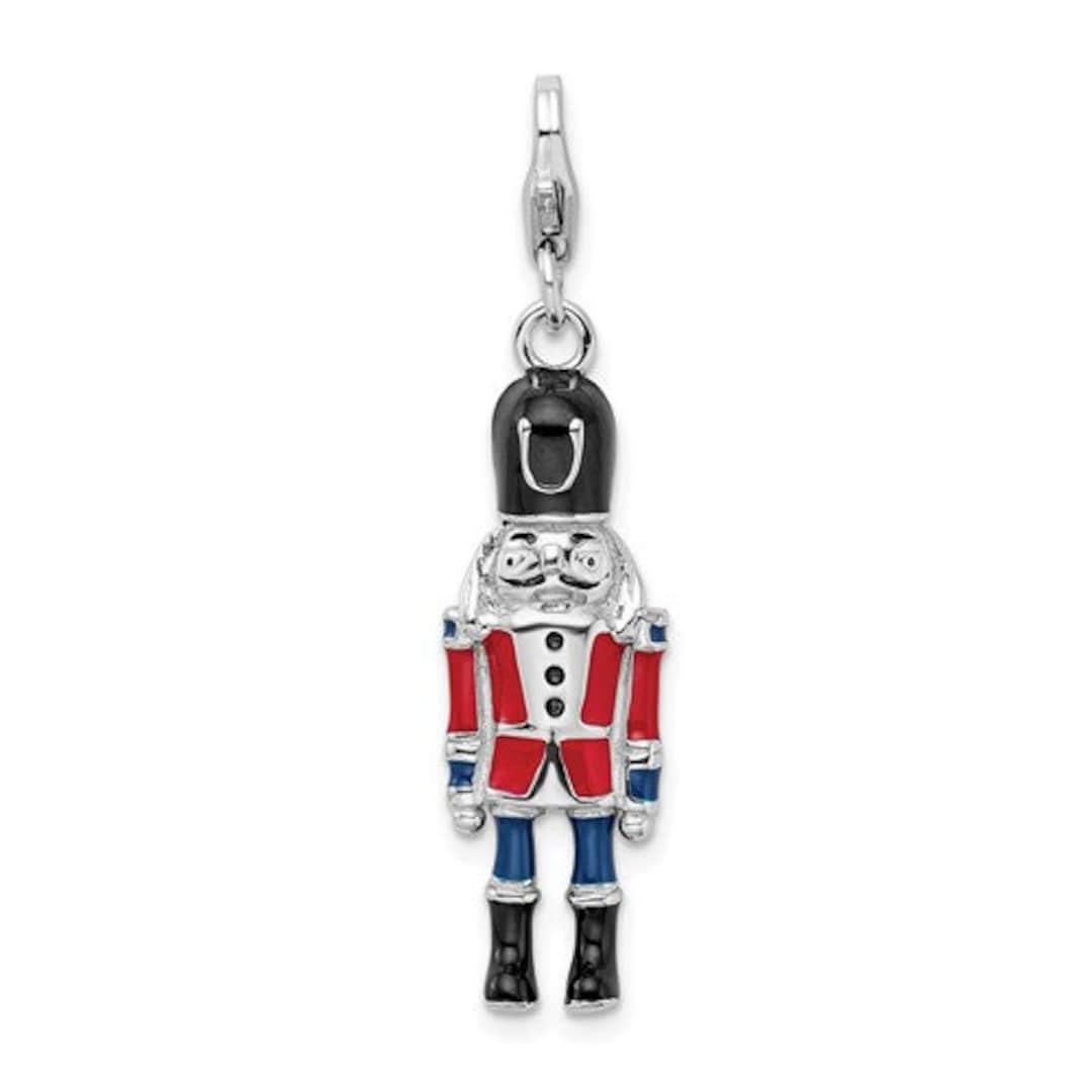 Sterling Silver .925 Enameled 3-D Christmas Nutcracker Charm With ...