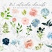 Watercolor Navy Blush Floral Elements - Midnight Blues Elements ...