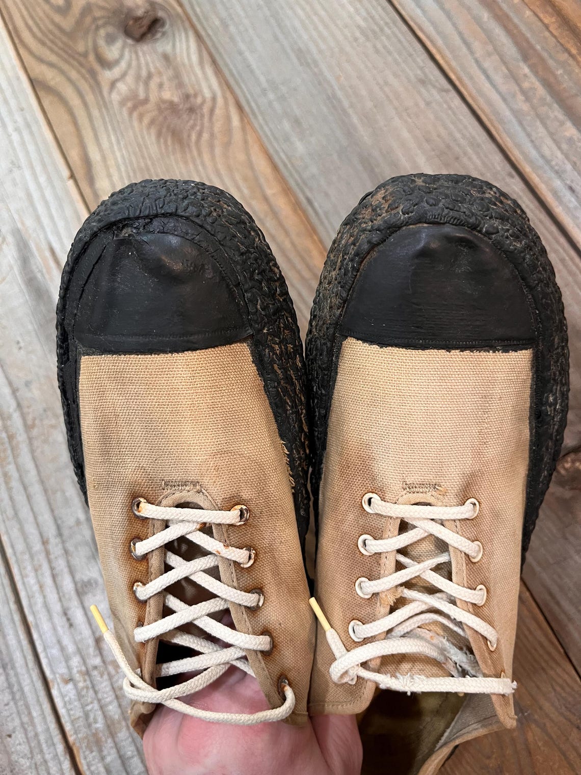 Vintage 30's 40's Hood Rubber Company Early Vulcanized Canvas Sneakers ...