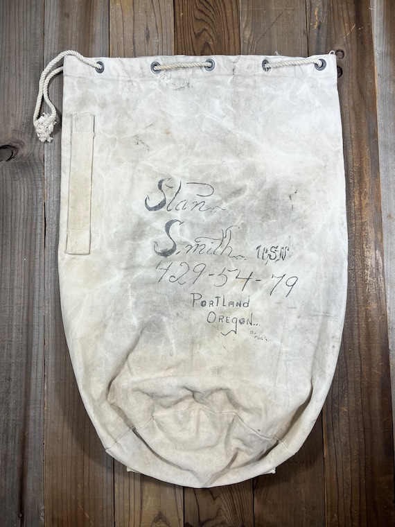 1970's US Navy Sea Bag Duffel W/ Original Handwriting - Etsy