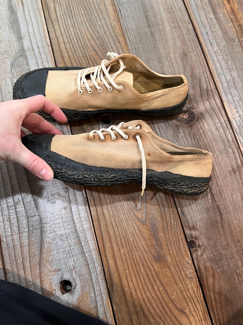 Vintage 30's 40's Hood Rubber Company Early Vulcanized Canvas Sneakers ...