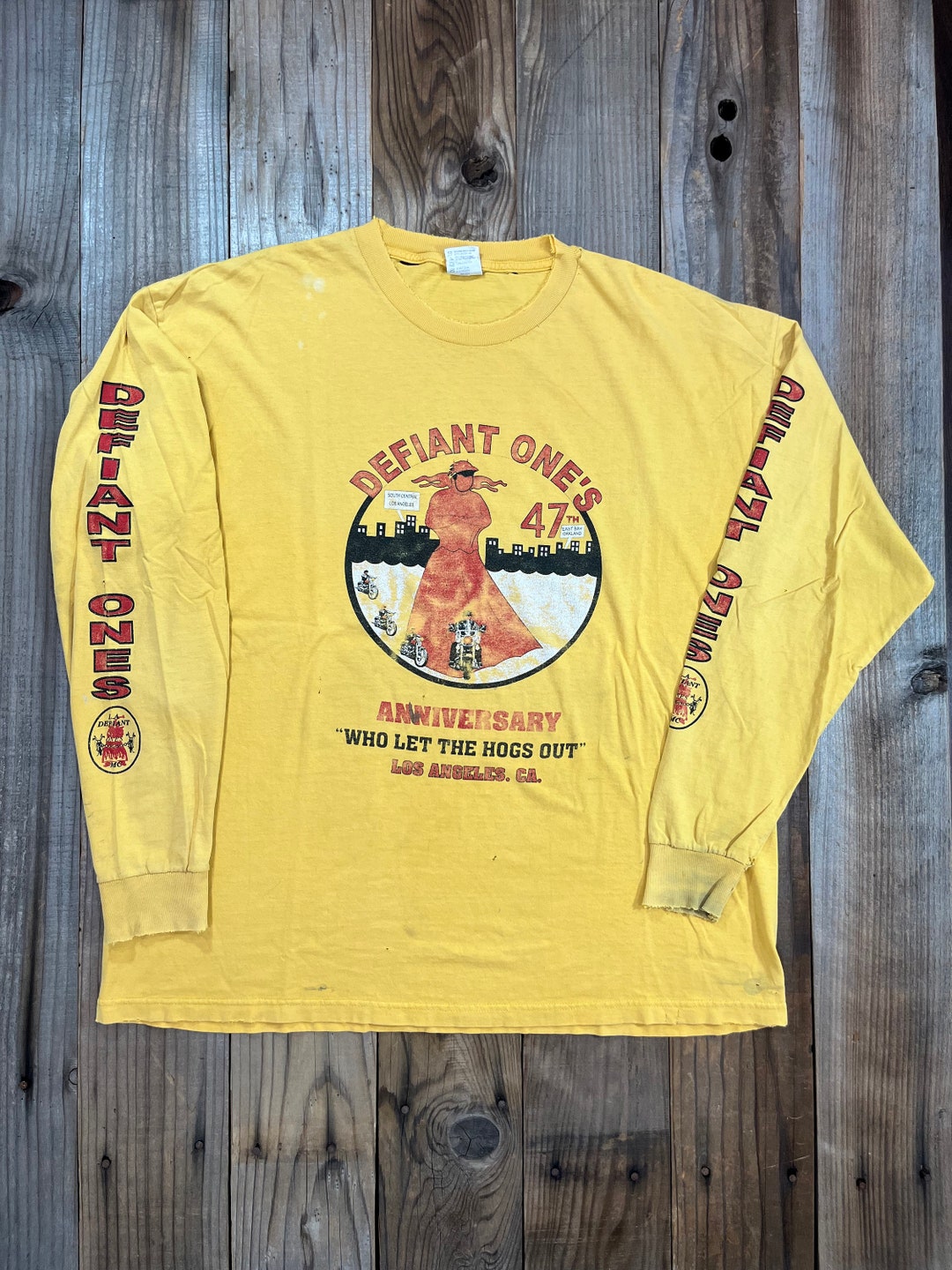 1990's Defiant One's Motorcycle Club Longsleeve Shirt XXL - Etsy