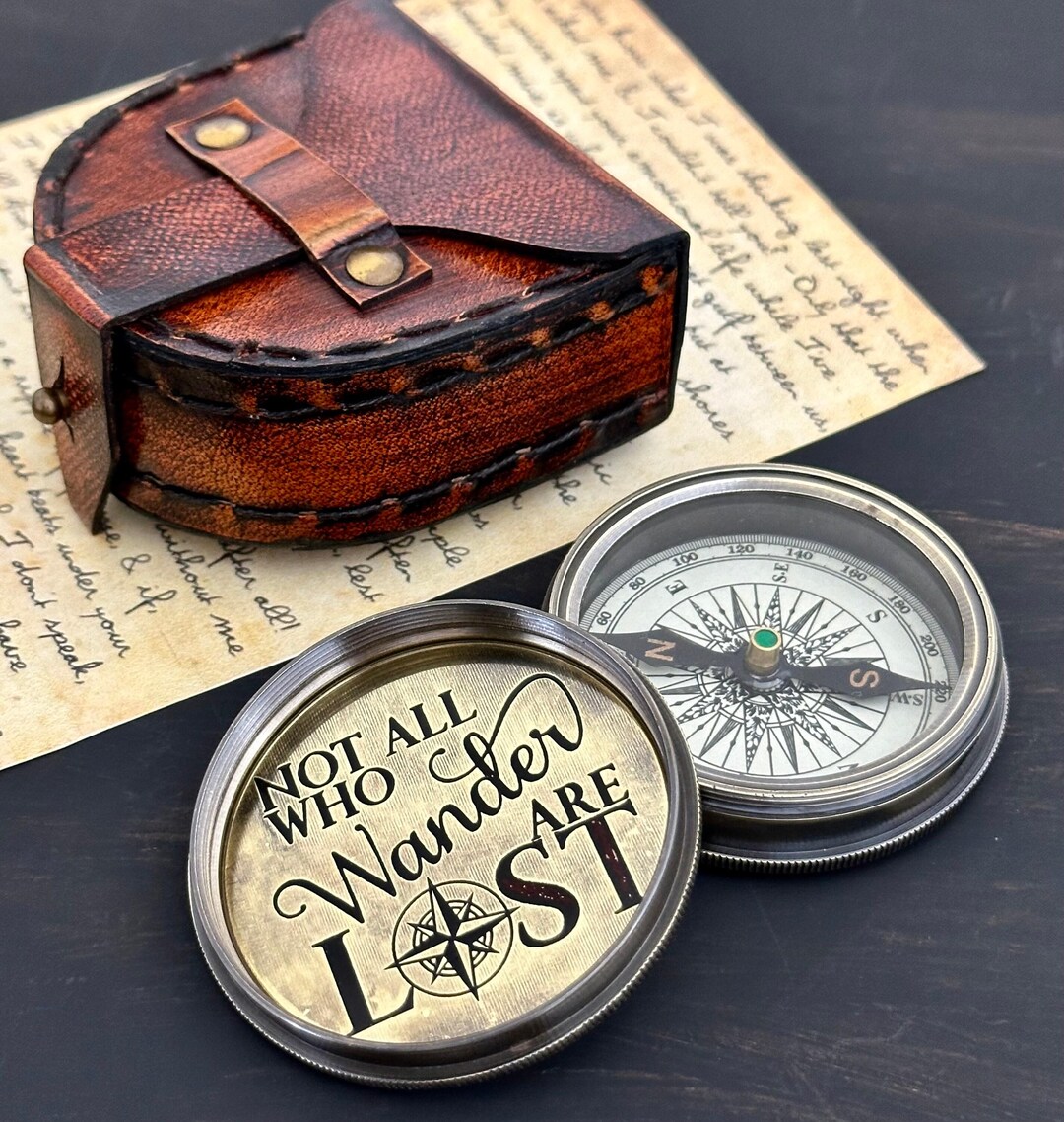 Engraved Pocket Compass, Birthday Gifts for Men Unique, Christmas Gifts ...