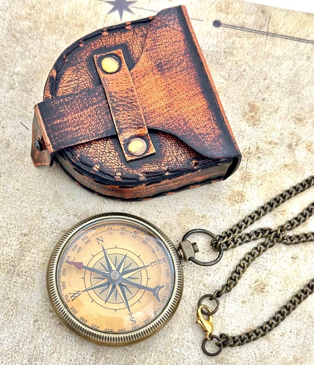 Engraved Compass in Leather Box - Graduation Gifts for Him, Birthday ...