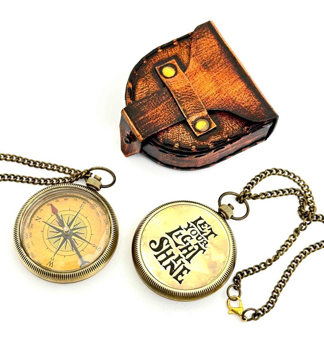 Compass in Leather Box Graduation Gifts for Him, Birthday Gifts for Men ...