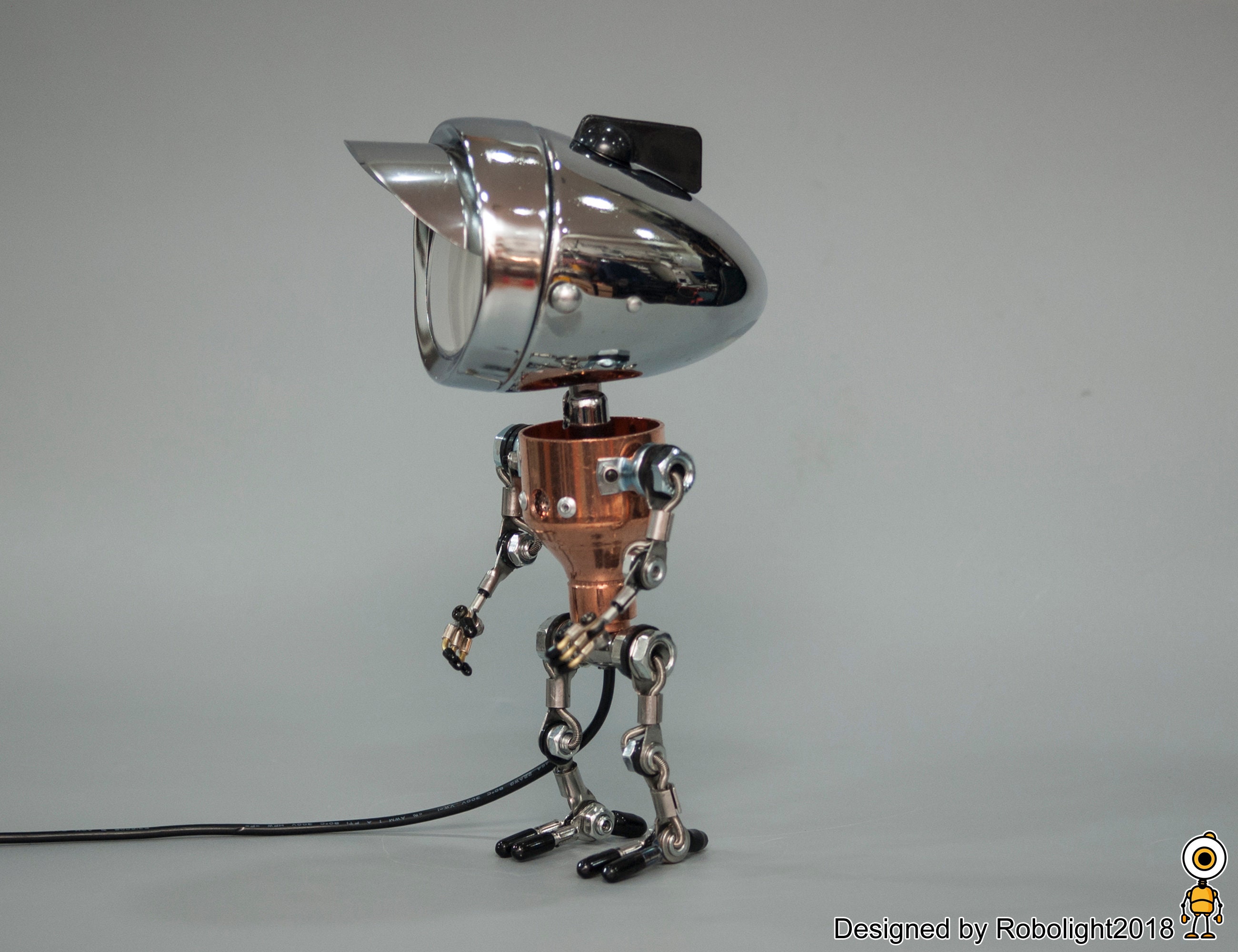 3 Colors Full Range Dimmer Office Decor Robot Lamp Metal Art | Etsy