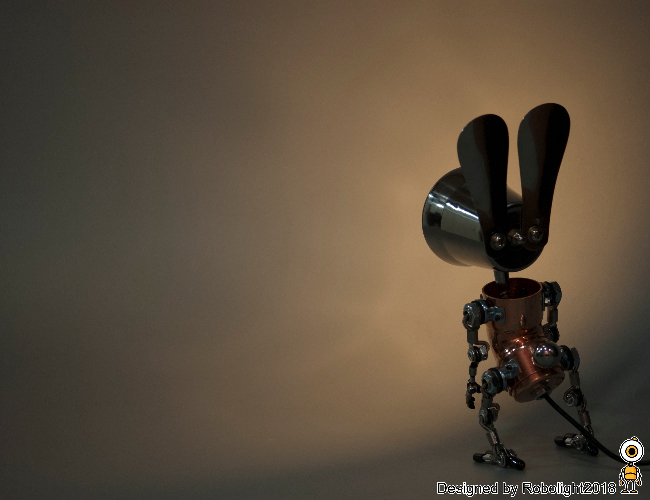 Bunny Robot table lamp Night Light for bedroom Gift Unique | Etsy