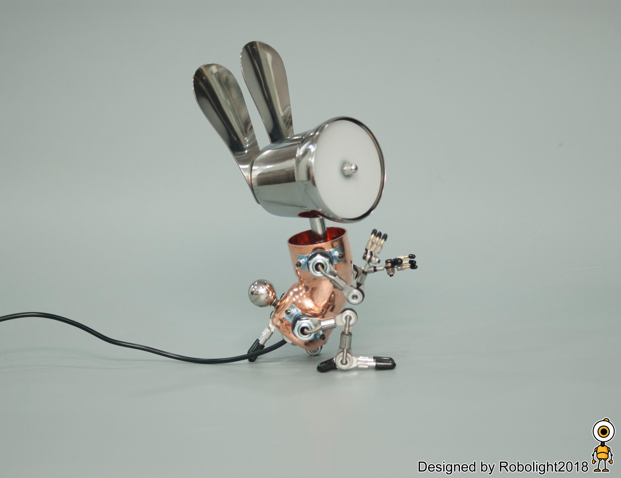 Bunny Robot Table Lamp Night Light for Bedroom Gift Unique Bedside Lamp ...