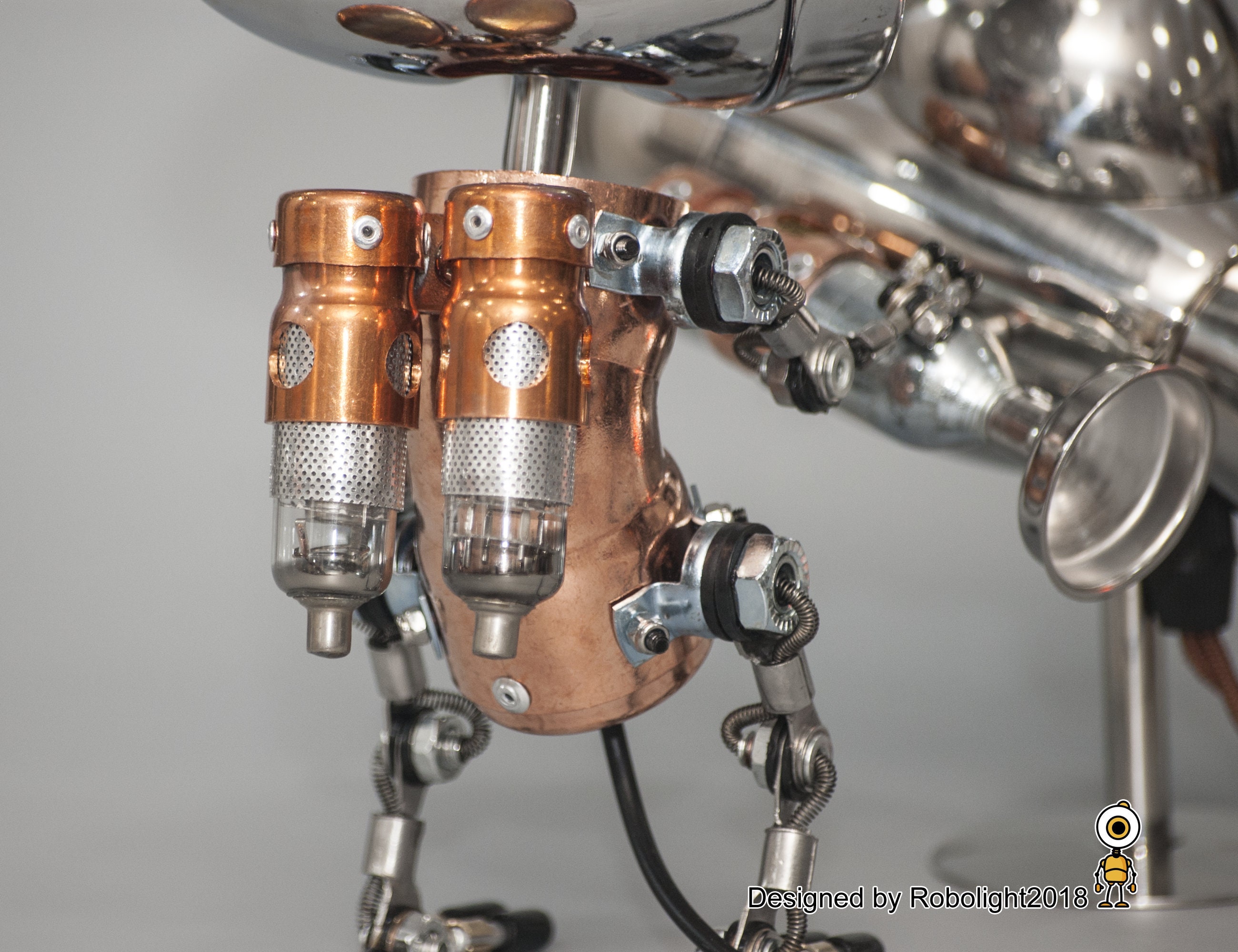 Steampunk Rocket Ship With Robot Desk Lamps Flame Bulbs | Etsy