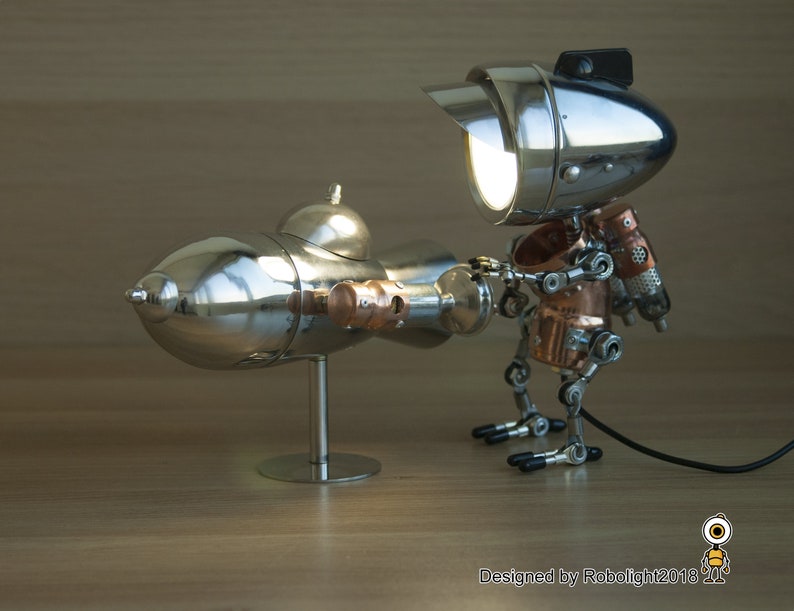 Rocket Ship Steampunk Robot Desk Lamps robot Detachable From - Etsy