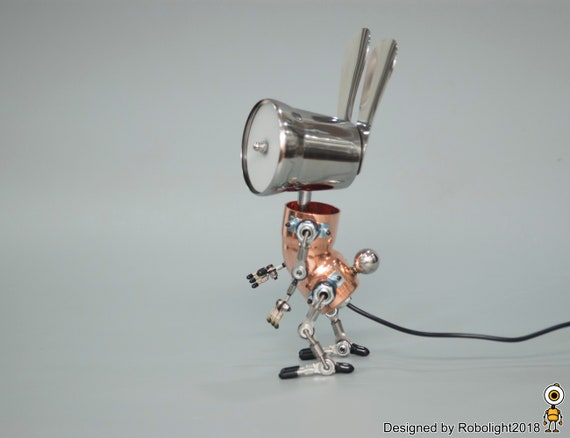 Bunny Robot table lamp Night Light for bedroom Gift Unique | Etsy