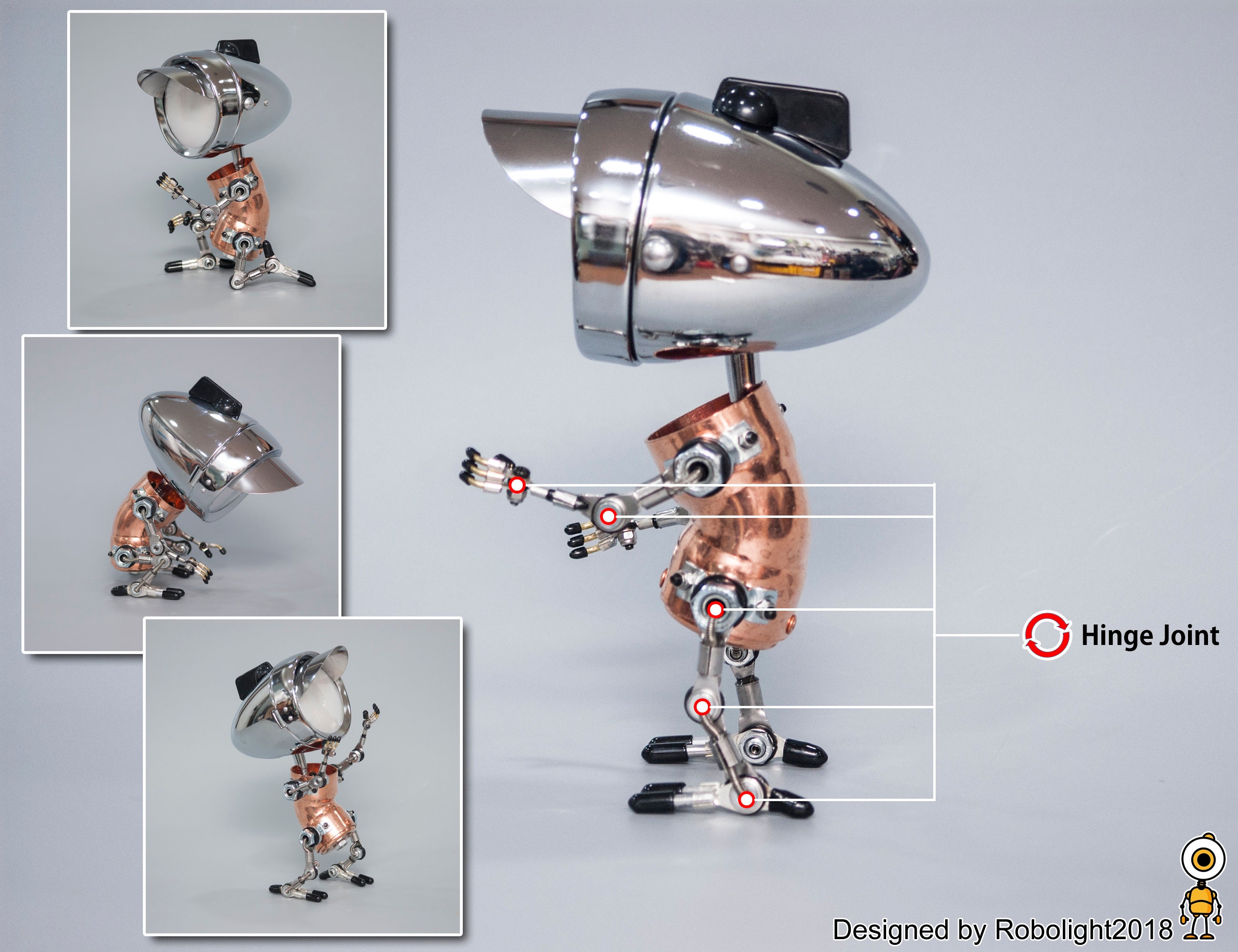 Robot Lamp Metal Art Cute Robot Collectible Table Lamp Night | Etsy Canada