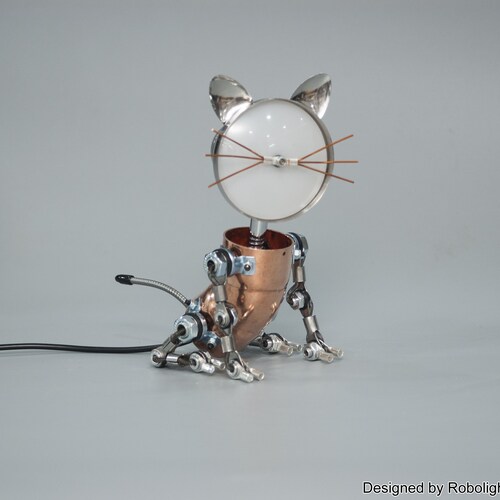 Table Lamp Cat Robot Table Lamp - Etsy