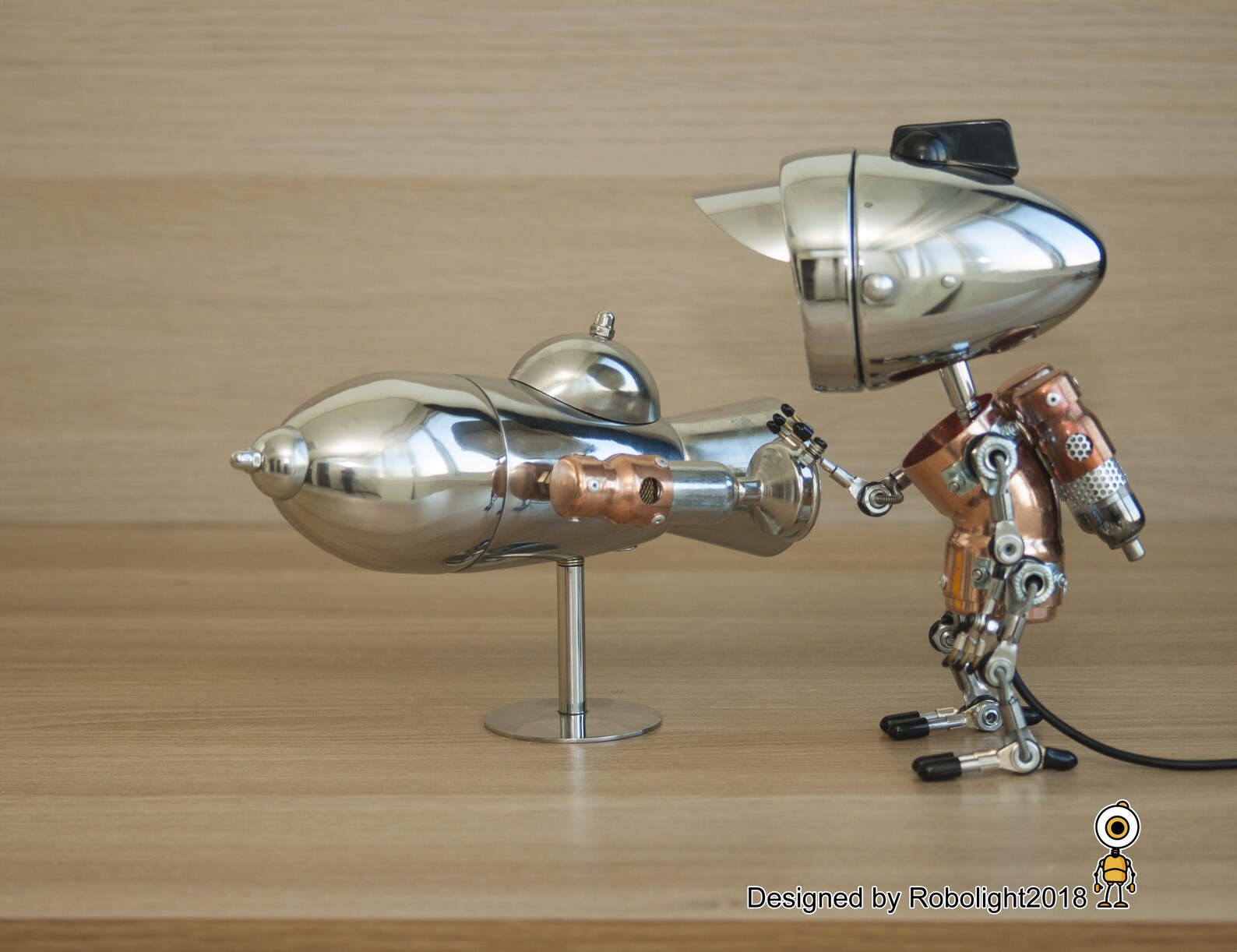 Rocket Ship Steampunk Robot Desk Lamps robot Detachable From - Etsy