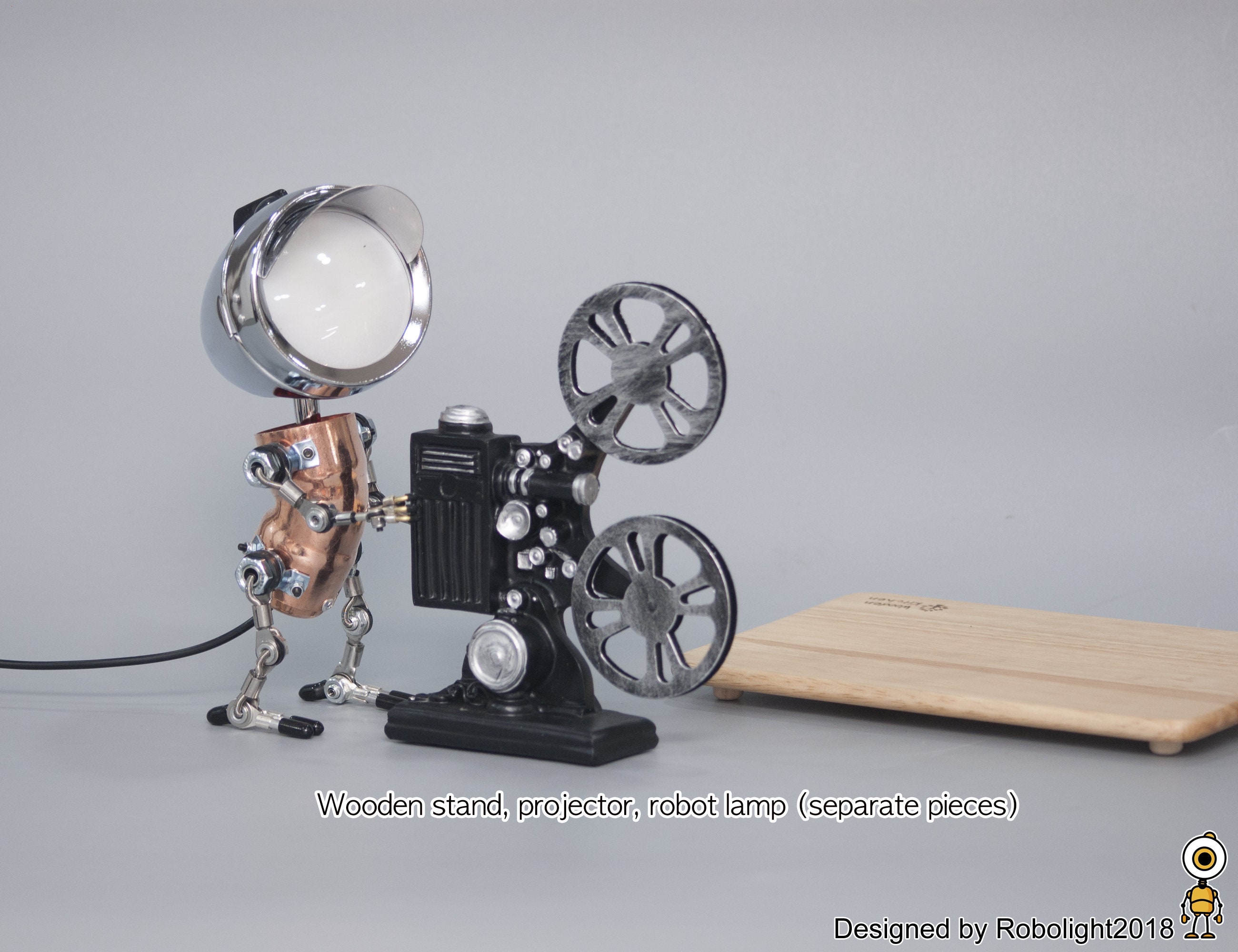 Cinema Paradiso Robot Lamp: Handmade Steampunk Film Projector Light - Etsy