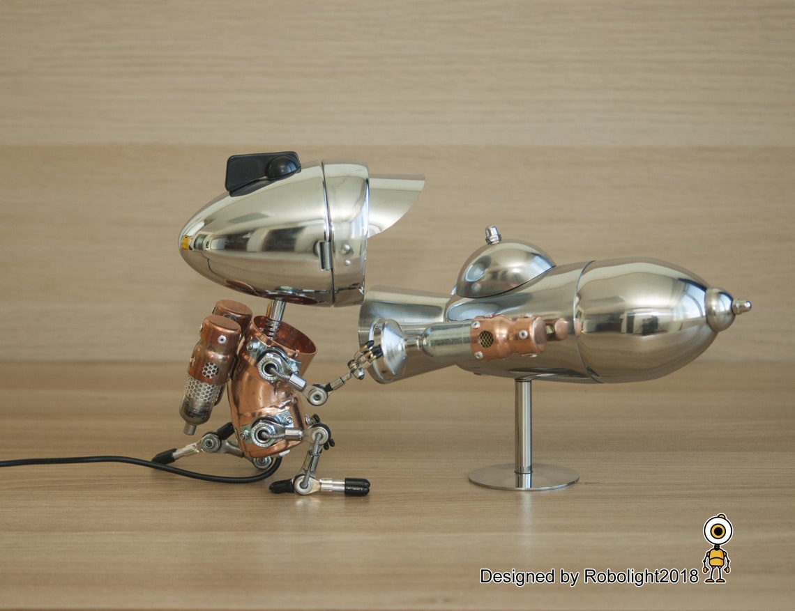Rocket Ship Steampunk Robot Desk Lamps robot Detachable From | Etsy