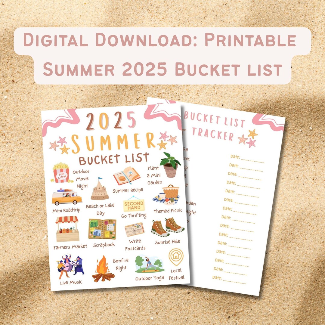 2025 Summer Bucket List and Tracker | Summer Activities | Inspiration ...