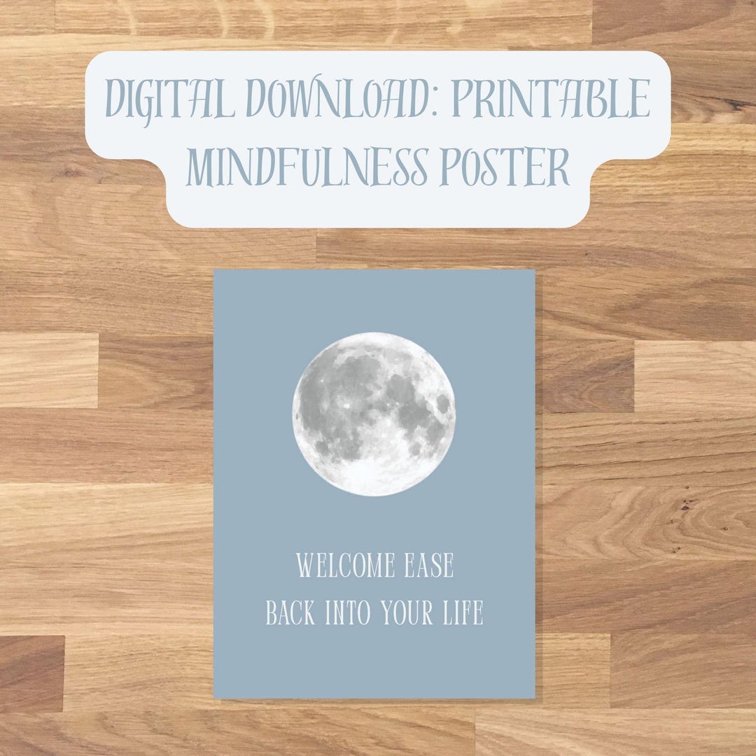Mindfulness Ease Poster Printable | Positive Quotes for Women | Self ...