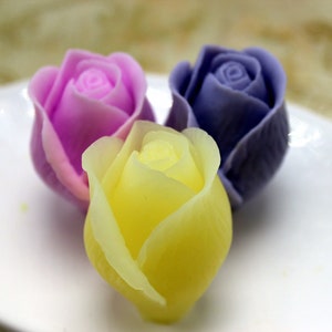 Rose Bud Small Flower Silicone Mold 3D Rose Bud Mold Soap Molds Baking ...