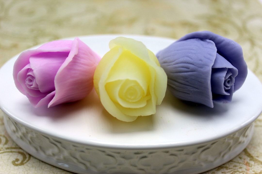 Rose Bud Small Flower Silicone Mold 3D Rose Bud Mold Soap Molds Baking ...
