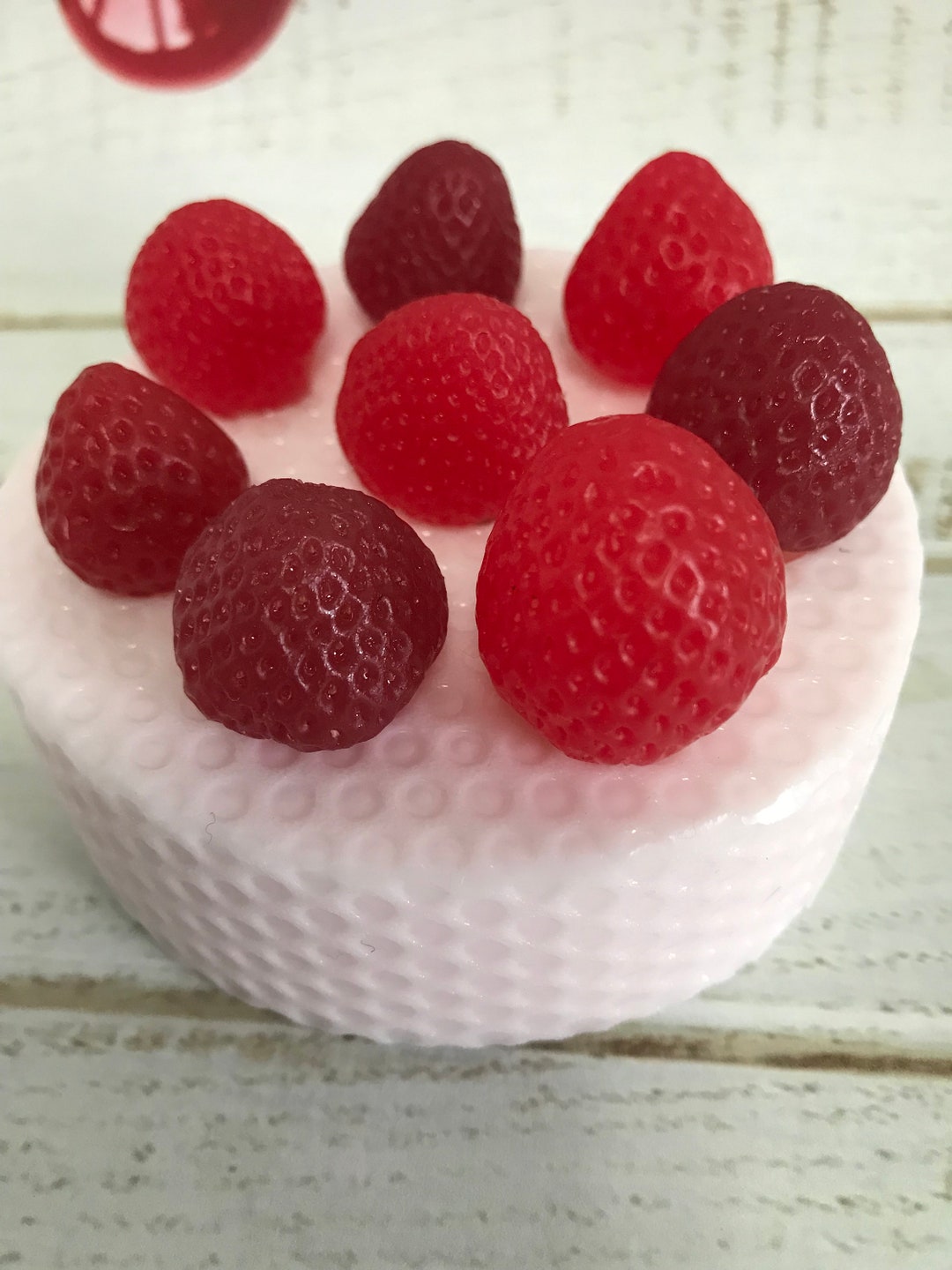 3D Strawberries Silicone Molds 8 Cavities Soap Molds Strawberry Mold ...