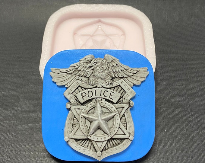 Police Badge Silicone Mold Cop Badge Silicone Mold Police Badge Mold ...