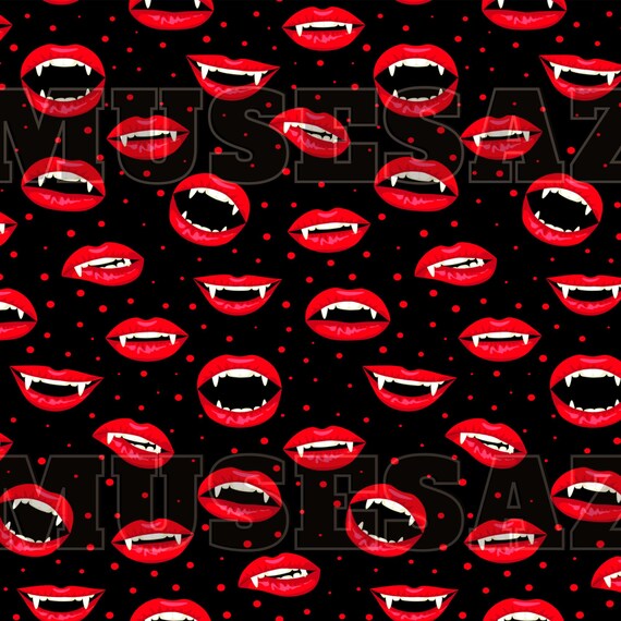 Red Vampire Lips Wallpaper