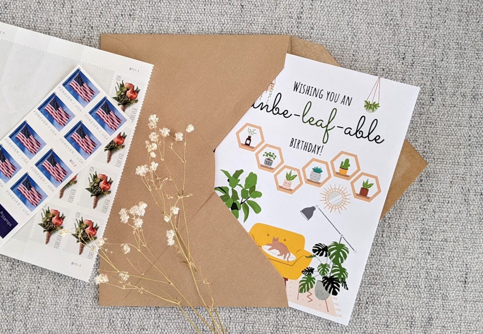 Printable Plant Birthday Card, Unbeleafable Birthday, Greeting Card ...